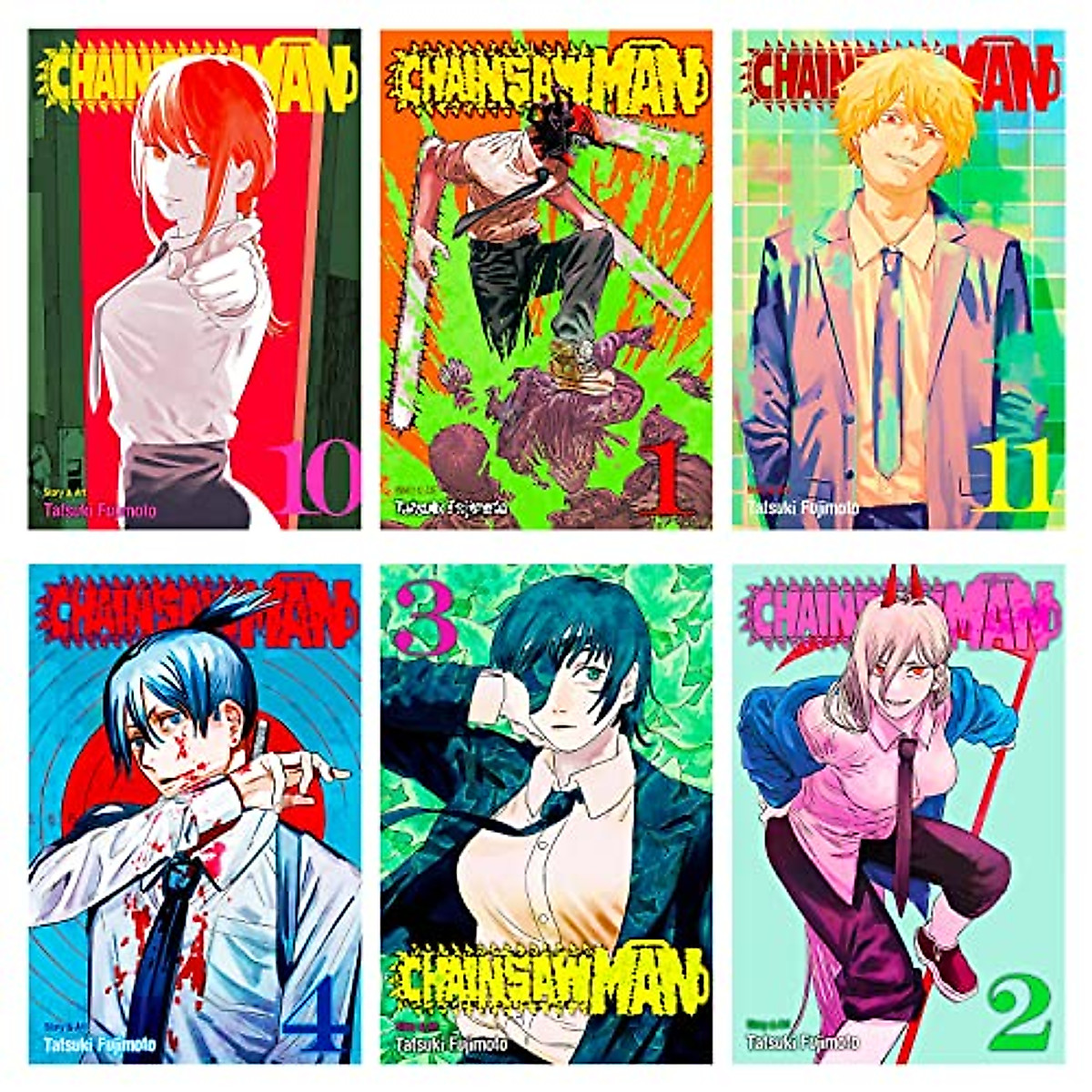 Chainsaw Man Poster - Set of 6 pcs Chainsaw Man Merch 8*12 Inch Frameless Canvas Poster Anime Wall Art Chainsaw Man Figure for Bedroom Decoration,Chainsawman Poster Anime posters for room aesthetic
