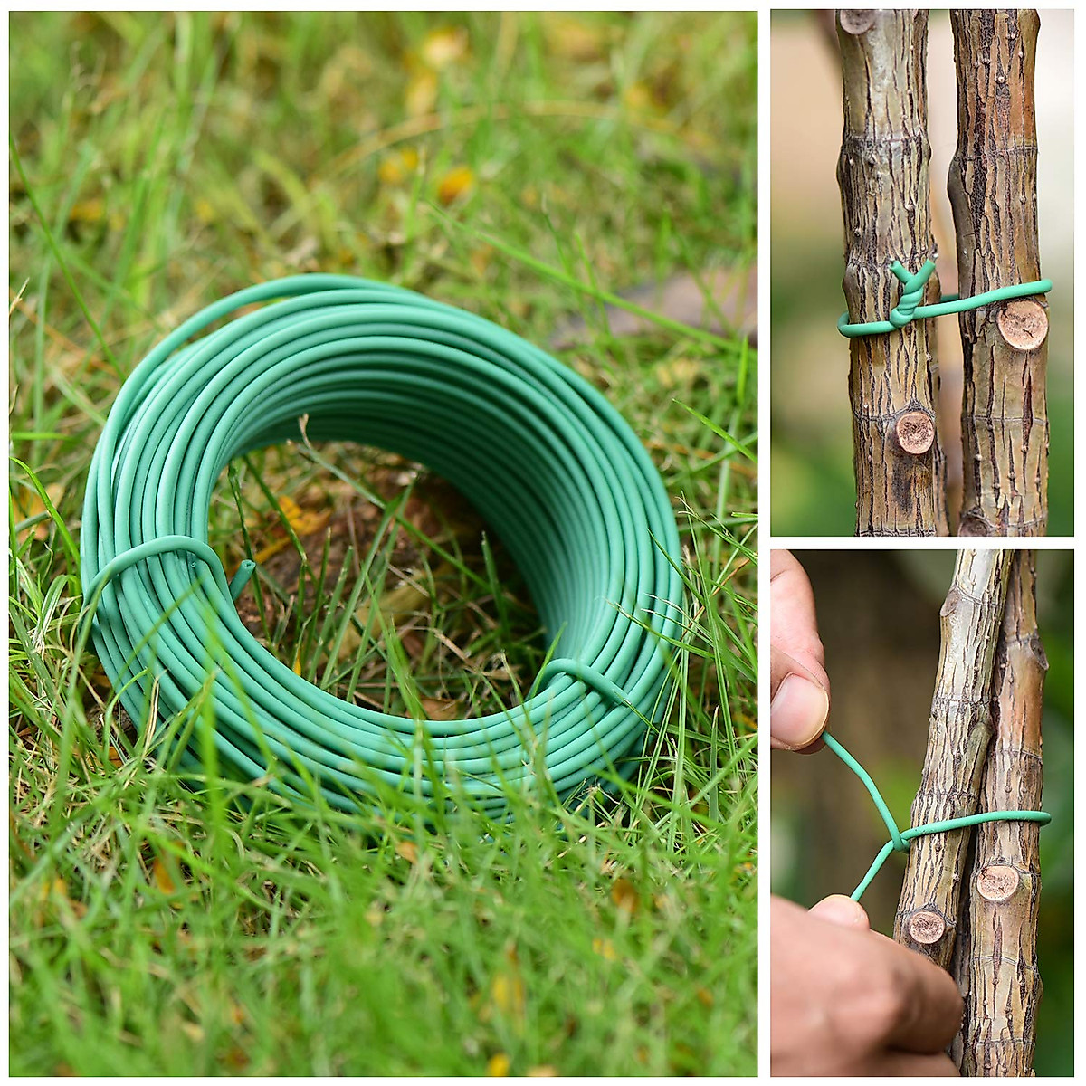 YDSL 66 Feet Soft Plant Tie, Green Twist Garden Ties for Plants, Office Organization and Home(Diameter - 2.5MM)