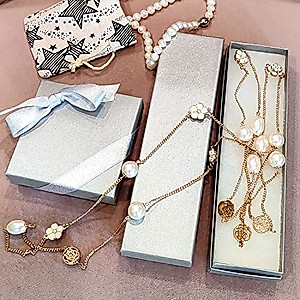 TheDisplayGuys 100-Pack #21 Cotton Filled Cardboard Paper Jewelry Box Gift Case - Pearl Gray (2 5/8" x 1 5/8" x 1")