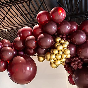 18 Inch 10 Pack Burgundy Balloons KIRIKOU Big Large Round Helium Thick Latex Balloons for Birthday Wedding Baby Shower Graduation Party Decoration