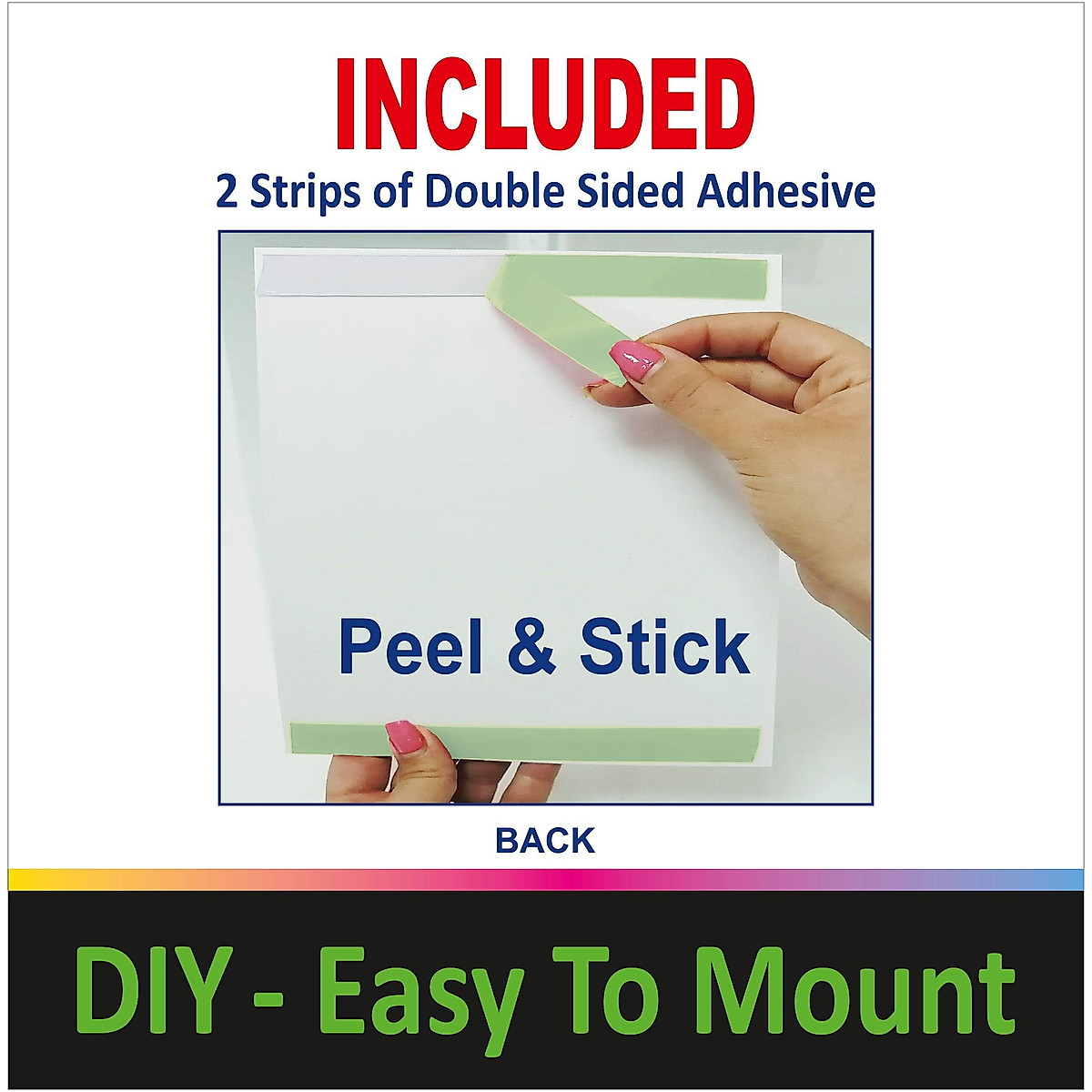 5 Pack Exit Sign for Business Lighted Glow in the Dark for Business - Comes with 2-Sided Tape - Non-Fade Colors/Durable, UV Protected, Easy to Mount - Waterproof - Peel & Stick