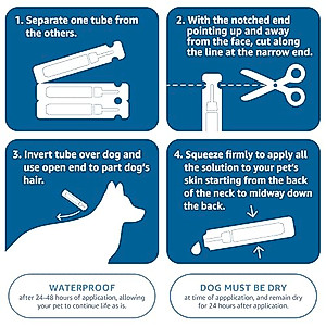 Amazon Basics Flea and Tick Topical Treatment for Medium Dogs (23-44 lbs), 3 Count (Previously Solimo)