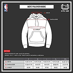 Ultra Game GHM1867F Men's NBA Fleece Hoodie Pullover Sweatshirt Primo Metallic, Los Angeles Lakers, Black, Medium
