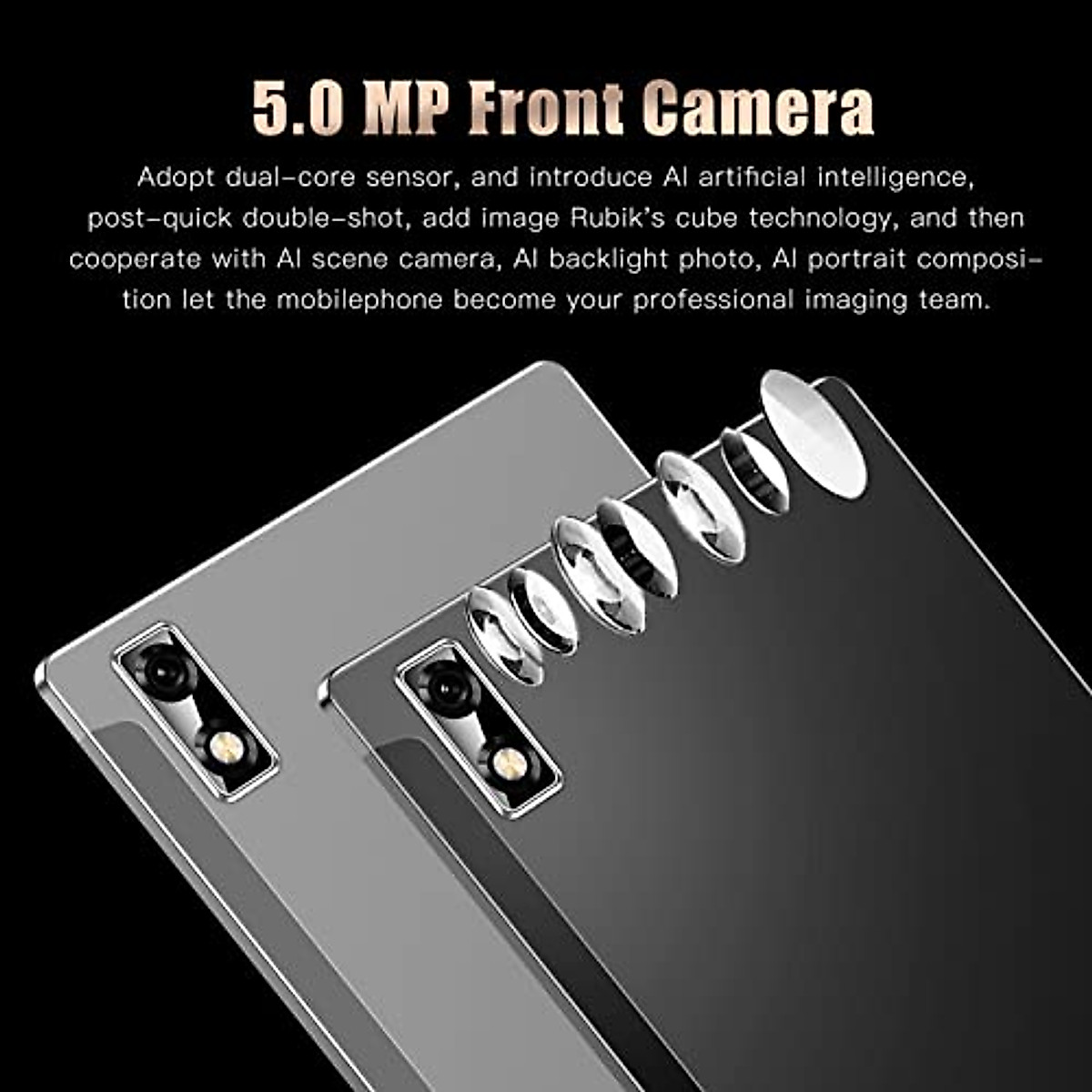 Gaming Tablet, Tablet PC Dual Camera 3 Card Slots with Keyboard Mouse for Family (Gray)