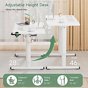Dripex Adjustable Electric Standing Desk 1, 63 inch, White