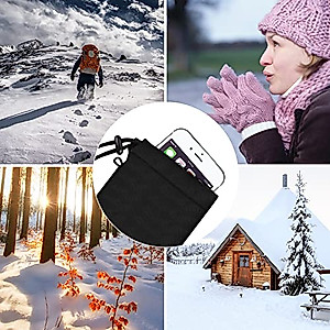 COOWOO Cellphone Heating Bag Case Fast Warming USB Smart Phone Warmer Pouch Prevent Auto Switching Off in Extremely Cold Condition Fits to Universal Mobile Phones Black