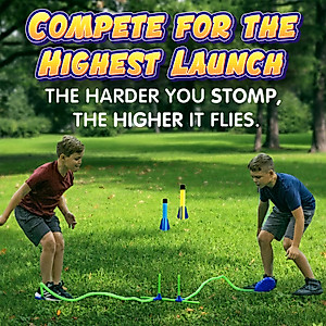 Toy Rocket Launcher for Kids: Best Girls & Boys Toys Stomp Dual Air Rockets Foam Mortar Launcher Kit. Rocket Toy for Kids Age 5 6 7 8 9 10 Year Old Kid. Fun Outside Toys & Cool Boy Gifts Outdoor Toys