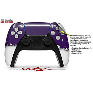 WraptorSkinz Skin Wrap compatible with Sony PS5 DualSense Controller Ripped Colors Purple White (CONTROLLER NOT INCLUDED)