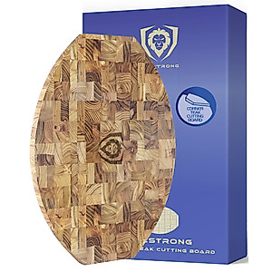DALSTRONG Corner Counter Cutting Board - Lionswood End-Grain Teak Wood bundled with Slicing & Carving Knife - 12" - Offset Blade - Shadow Black Series