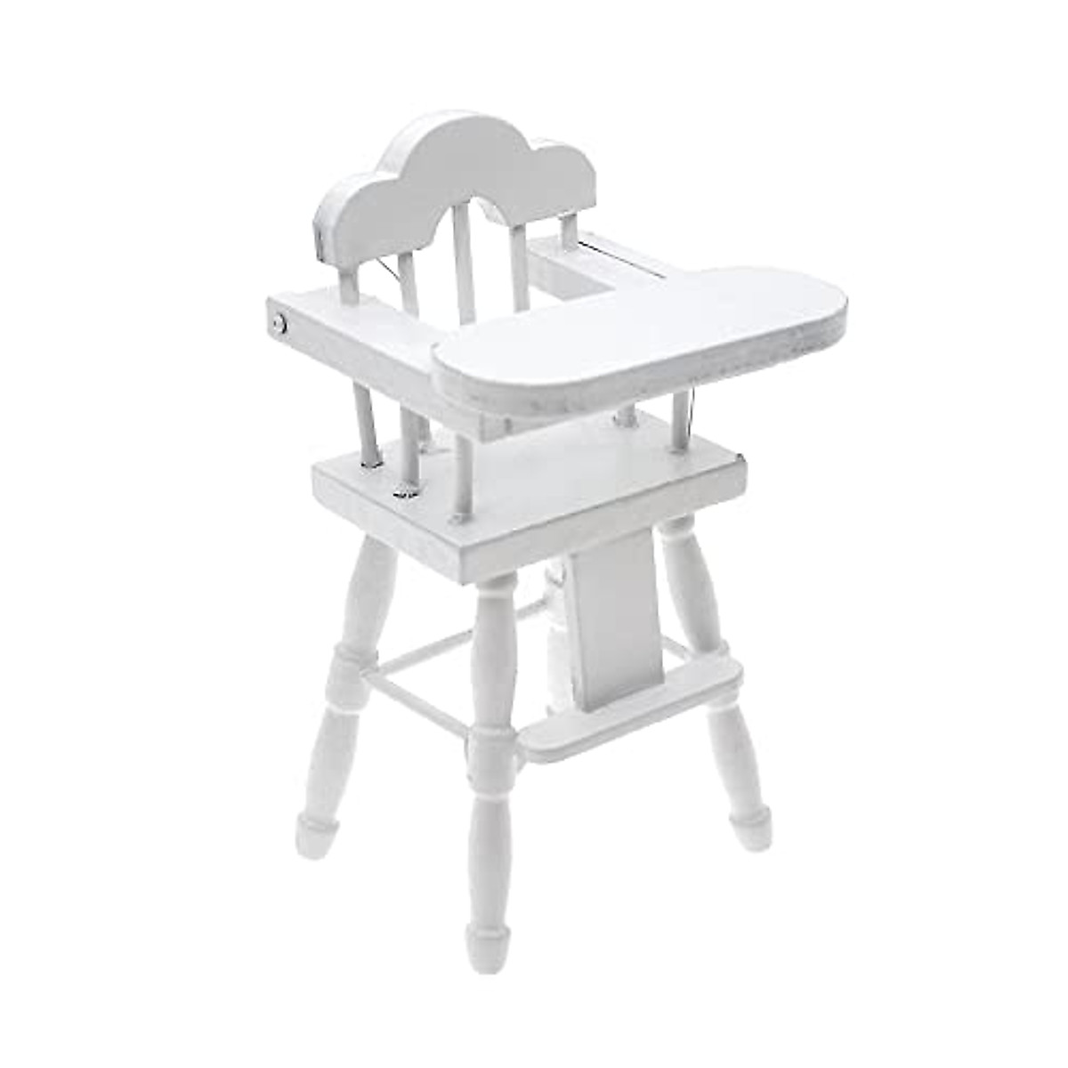 White Wooden Nursery Bedroom (5pcs) 1:12 Scale Dollhouse Furniture,Non-Toxic Paint