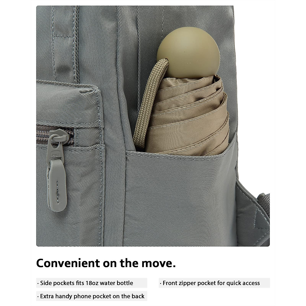 HotStyle 8811s+ Fashion Mini Backpack, Women' Small Backpacking Purse, Ash Grey