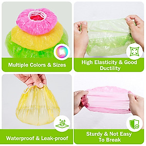 Elastic Food Storage Covers Reusable Stretch Plastic Wrap Bowl Covers Elastic Alternative to Foil for Family Outdoor Picnic 3 Size (60)