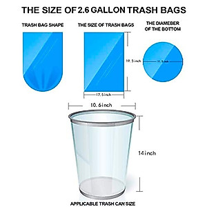 Small Trash Bag, 2.6 Gallon Garbage Bags Bathroom Trash can Liners for Bedroom Home Kitchen 80 Counts,Auto shrink, White