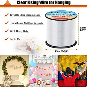 Strong Fishing Line Clear, Acejoz Thick Fishing Wire 0.8mm Invisible Hanging Wire Heavy Duty Monofilament Line 70 Lb Test for Hanging Decoration Balloon Garland Crafts