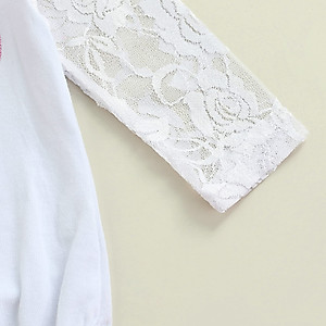 Newborn Baby Girl 1st Birthday Outfits Boho Lace Romper Dress Long Sleeve Bodysuit Jumpsuit Infant Tutu Dress Clothes Sets (A1 White, 9-12 Months)