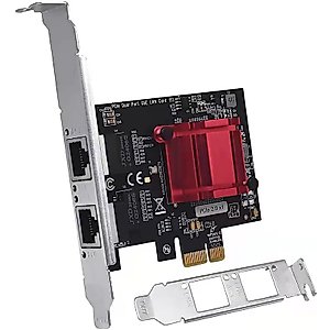 Dual PCIe Gigabit Network Card 1000M PCI Express Ethernet Adapter with Intel 82575/82576 Two Ports LAN NIC Card for Support PXE for Windows/Windows Server/Linux/Freebsd/DOS with Low Profile