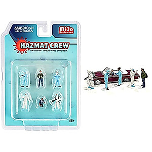 Hazmat Crew 6 Piece Diecast Figurine Set for 1/64 Scale Models by American Diorama 76466