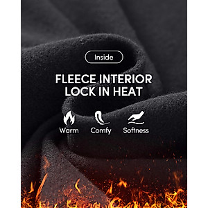 IUGA Fleece Lined Leggings with Pockets for Women Thermal Leggings for Women High Waisted Yoga Pants Winter Workout Leggings Black