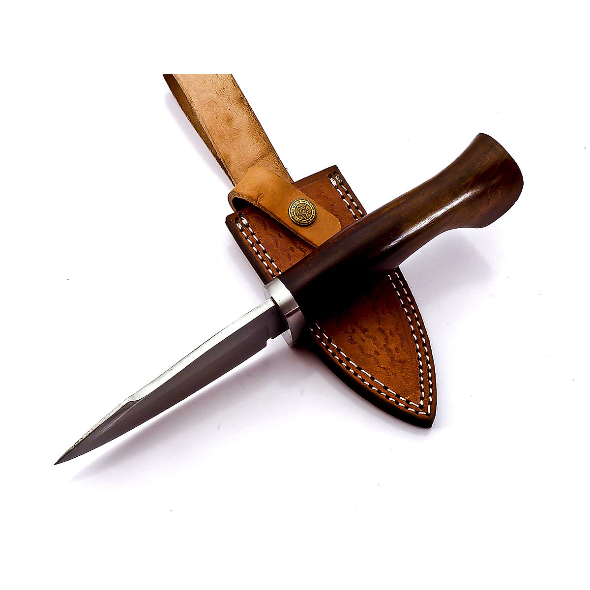 Nooraki BK-361 Handmade 440c Stainless Steel Bowie knife with leather sheath Razor Sharp, Multipurpose Knife with Rose Wood Handle for Everyday Carry, Camping, Hunting, 10" Length