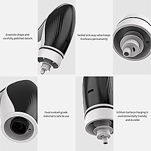 CIRCLE JOY Electric Wine Aerator Pourer Rechargeable 3-in-1 Automatic Wine Decanter Dispenser Preserver Penguin Shape Gifts for Wine Lovers, Black