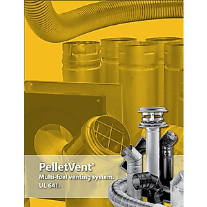 DuraVent 3PVL-X6 PelletVent Double-Wall Air-Insulated Pellet Stove Chimney Adapter with Stainless Steel Inner Wall and Galvalume Outer Wall, 6" Diameter