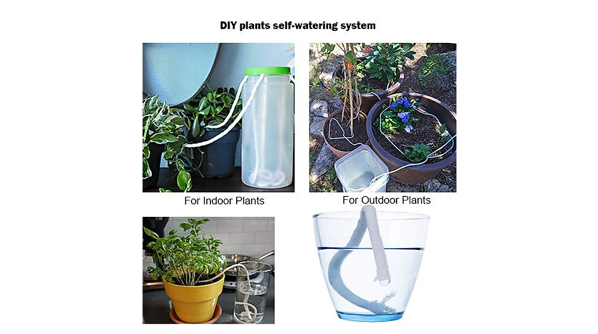 ORIMERC 50 Pcs Plant Pot Drainage Mesh & Self Watering Wick Kit