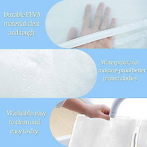 TORONTOKYO 25 Pack 55" Hanging Clear Plastic Garment Bags with Zipper Translucent Long Dress Bags Clothes Cover for Closet Storage and Travel