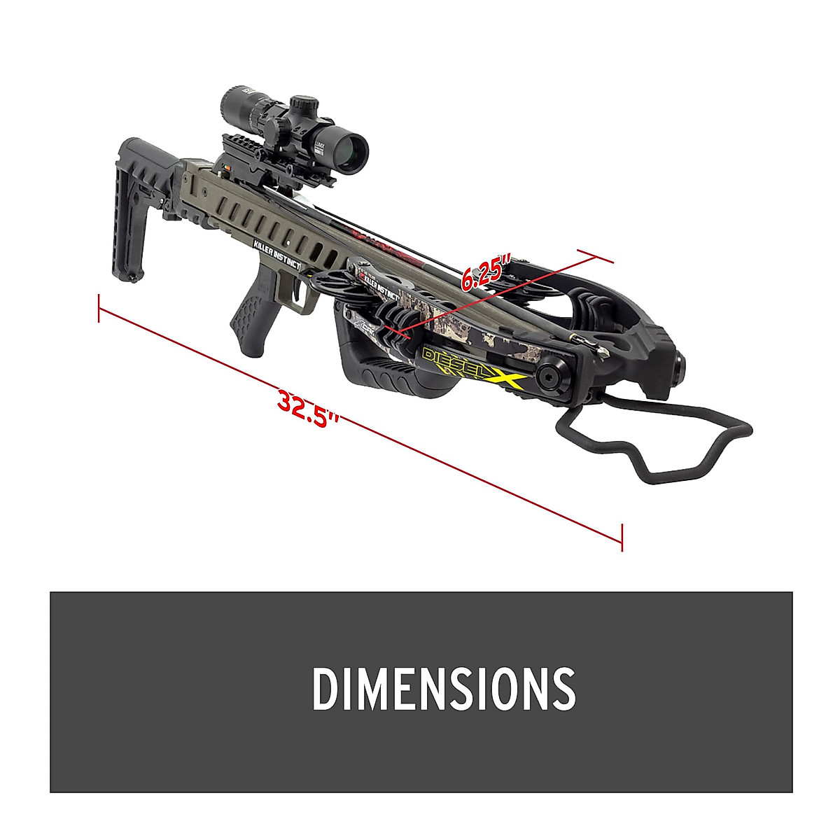 Killer Instinct Diesel-X Crossbow with Case and Arrows Bundle (4 Items)
