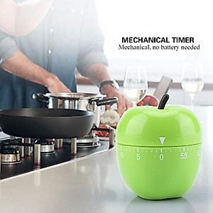 Kitchen Timer, 60 Minutes Mechanical Wind-Up Timer Apple Shape Kitchen Cooking Timer No Battery Needed,Suitable for Kitchen Cooking Baking Housework Labs Timing