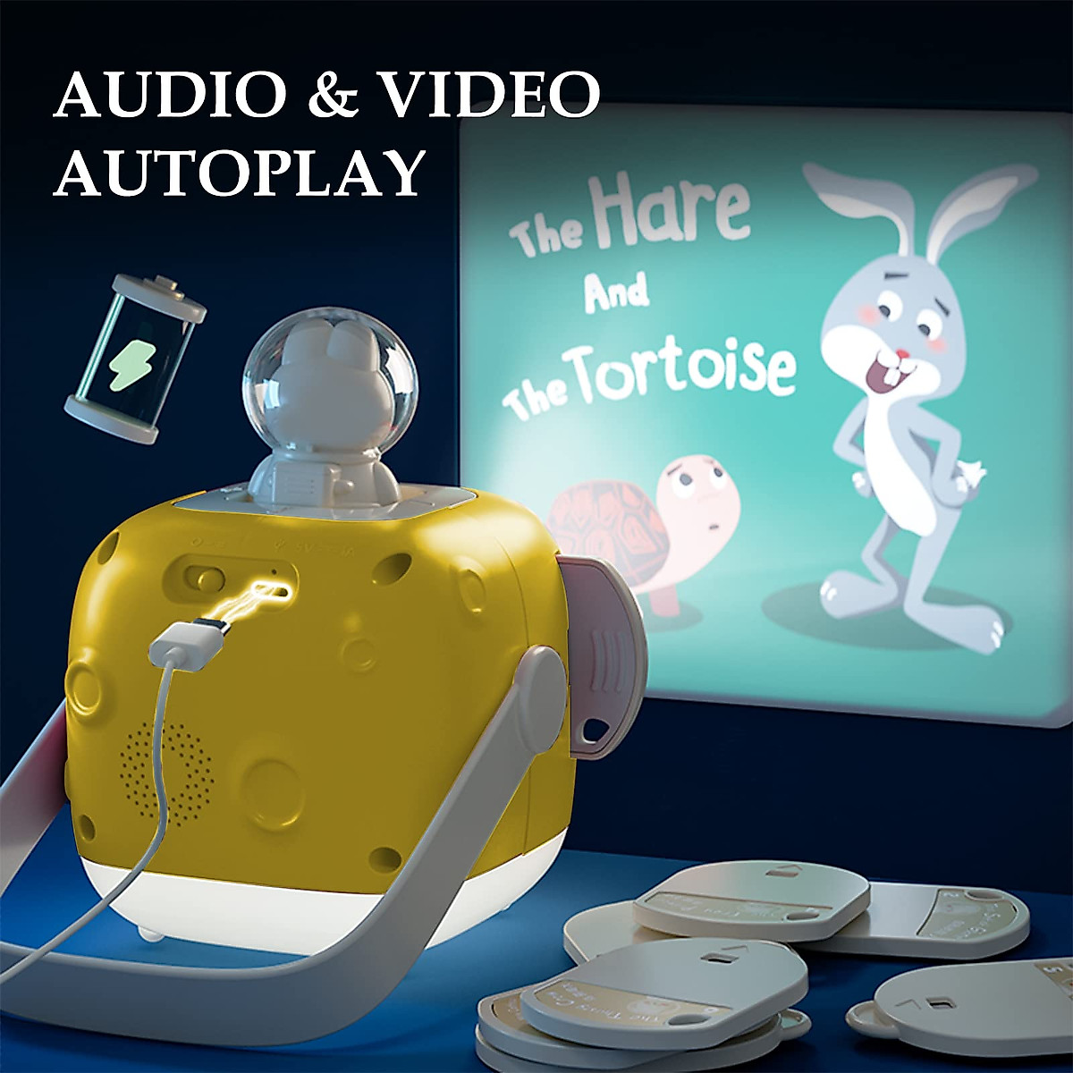 ZZZMOON Story Projector for Kids, Storybook Projector Toys for 3 4 Year Old Girl Boy Gift, Storytime Projector for Toddler Girl Gifts Age 3 4