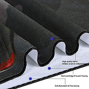 7 Piece Valentines Shower Curtain Sets with Rugs and Towels, Include Non-Slip Rugs, Toilet Lid Cover, Bath Towel and Mat, Romantic Red Rose Shower Curtain with 12 Hooks for Bathroom Decoration