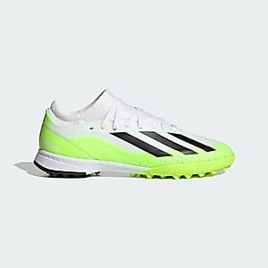 adidas Soccer X Crazyfast.3 Turf (Little Kid/Big Kid) Footwear White/Core Black/Lucid Lemon 5.5 Big Kid M