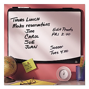 Quartet 06355BK Tack amp; Write Board, 23 1/2 x 17 1/2, Black/White Surface, Black Frame