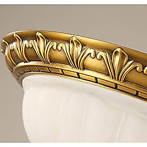 Ceiling Light Fixture European Retro Style Copper Art Circular Ceiling Lamp, Glass Lampshade, Bedroom Study Office Ceiling Lamp, Simple Entrance Balcony Ceiling Lamp Ceiling Lights Ceiling Lamp