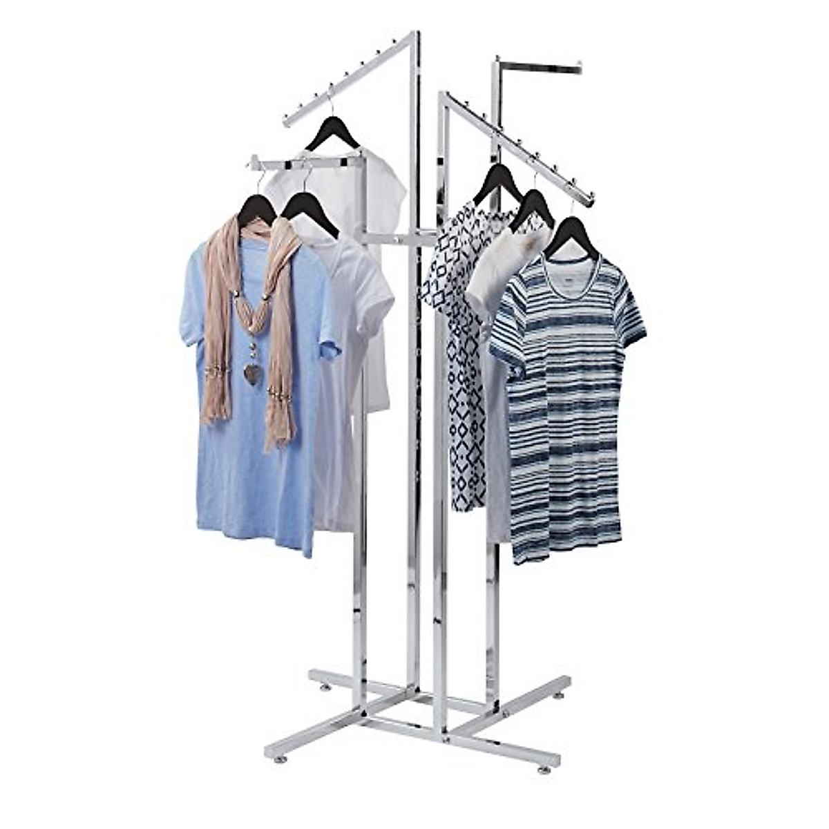 SSWBasics 4 Way Clothing Rack with 2 Straight Arms