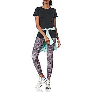 Amazon Essentials Women's Tech Stretch Short-Sleeve Crewneck T-Shirt (Available in Plus Size), Pack of 2, Black/Dark Grey Space Dye, X-Large