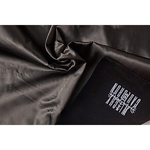 Witchy Cauldron Pentacle Velvet Tarot Bag, Black Cloth Purse 8" 5" Embroidery Pentagram (Cloth+Deck)