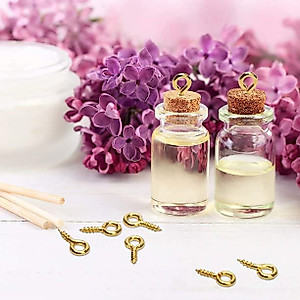 Coolrunner 6 Colors 600-1200Pcs Small Screw Eye Pins, Eye pins Hooks, Eyelets Screw Threaded Silver Clasps Hooks Eye Screws for Jewelry Making (600)