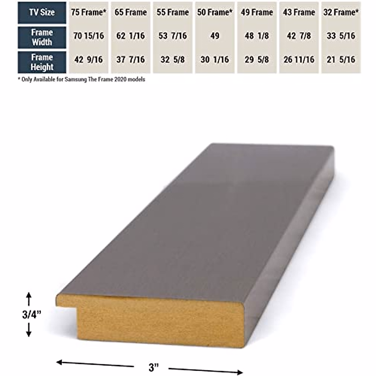 Deco TV Frames - Brushed Stainless Smart Frame Compatible ONLY with Samsung The Frame TV (55", Fits 2021-2023 Frame TV)