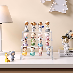 Lifewit 4 Tier Clear Display Risers Stand, Plastic Organizers for Figures, Cupcake, Perfume, Dessert, Desktop Display Stand for Organize and Decoration