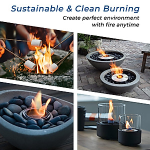 MoonSoll Gel Fuel Cans for Fire Bowl and Fireplace (6 x 13oz) Indoor/Outdoor use Fire Pit Tabletop, Gel Fuel Cans for Portable Fire Pit (6 Pack 368gr)