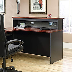 Sauder Via Hutch, L: 59.45" x W: 14.57" x H: 11.65", Classic Cherry Finish