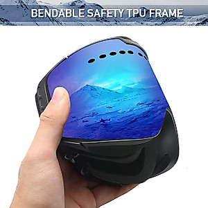 JULI Ski Goggles/Snow Snowboard Goggles for Men, Women & Youth - 100% UV Protection Anti-Fog Dual Lens(Black Frame/7.9% VLT Blue Len)