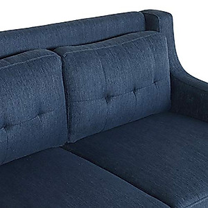 Christopher Knight Home Harva Love Seats, Navy Blue, Dark Brown
