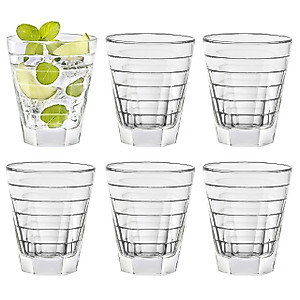 Barski - European Glass - Double Old Fashioned Tumbler Glasses - Uniquely Designed - Set of 6-11.5 oz. - Made in Europe