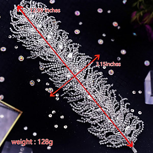 HAIPEI Wedding Headpieces for Bridal Rhinestone Bride Wedding Headband Hair Accessories for Women and bridesmaids, Silver