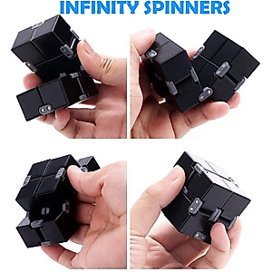 Cool Pop Fidget Toys Set, Fidget Pad Controller, Infintiy Cube, Pop Bubble, Sprocket Chain Gadget, Sensory Anti Anxiety Stress Relief Silicone Desk Toys,Party Favours Gifts for Kids Adults (4 Pack)