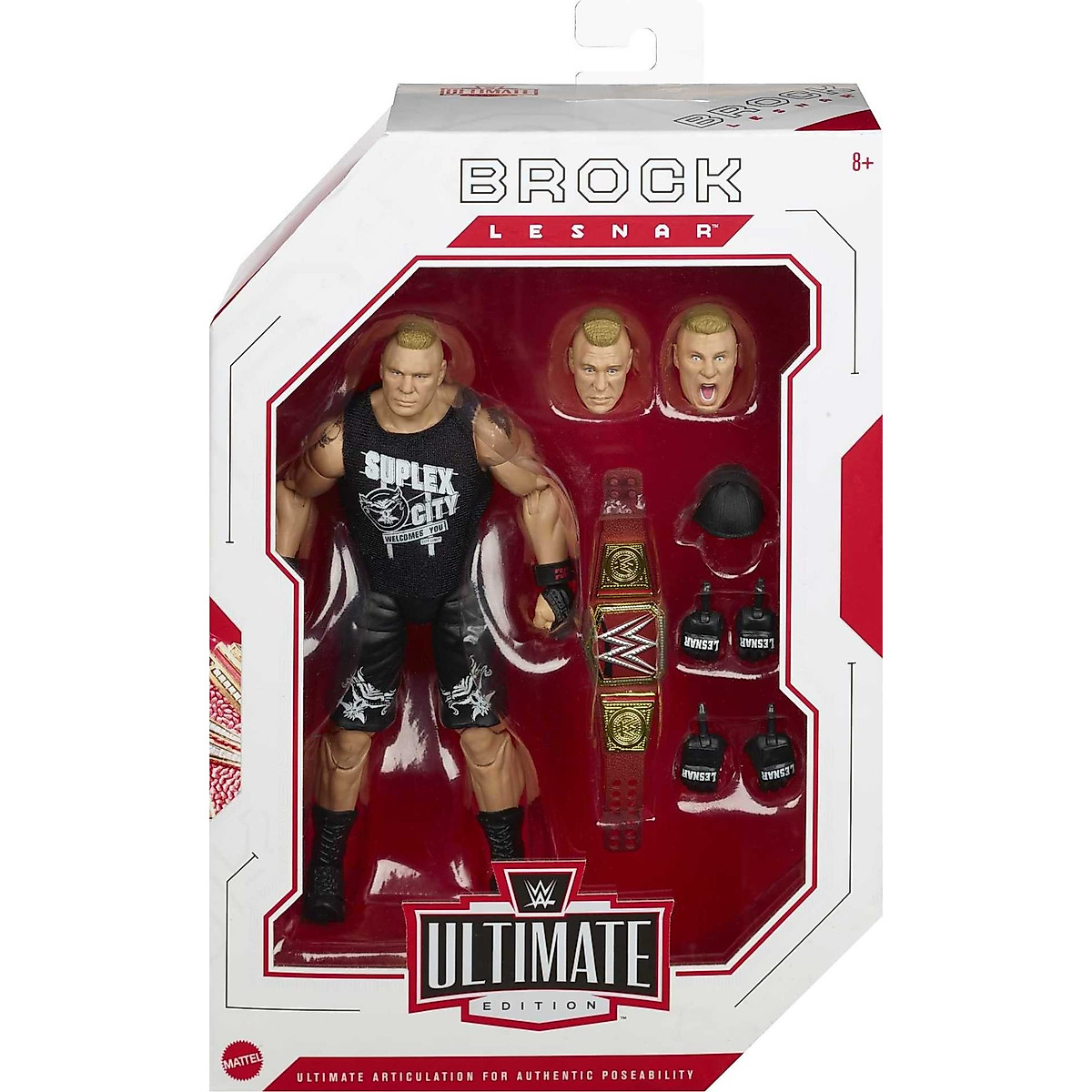 WWE Ultimate Edition Multiple-Pose 6-inch Action Figure with Entrance Gear, Extra Heads & Swappable Hands