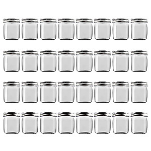 novelinks 8 Ounce Clear Plastic Jars Containers With Screw On Lids - Refillable Round Empty Plastic Slime Storage Containers for Kitchen & Household Storage - BPA Free (32 Pack)