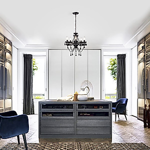 Antique House Black Chandelier Light Fixture 5 Light Modern Crystal Chandelier for Bedrooms Dining Room Acrylic Chandelier